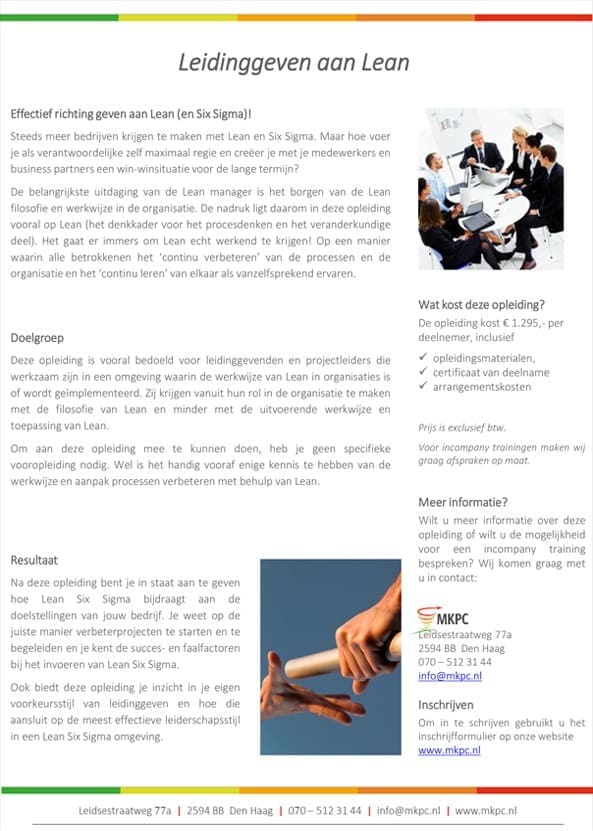 Leidinggeven aan Lean - MKPC